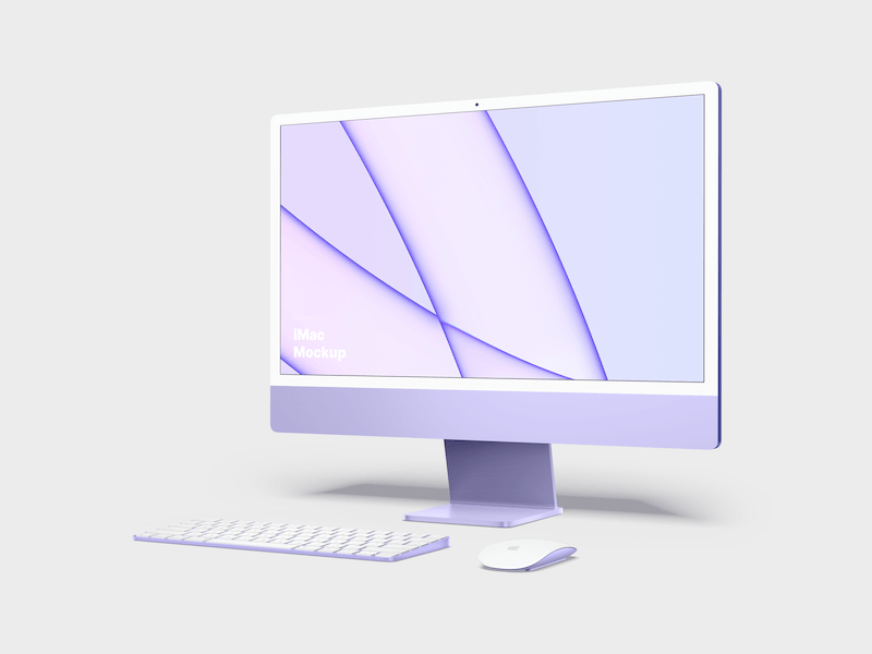 iMac 24-inch Clay Mockups, Scene 12 | Figma, Sketch, Photoshop