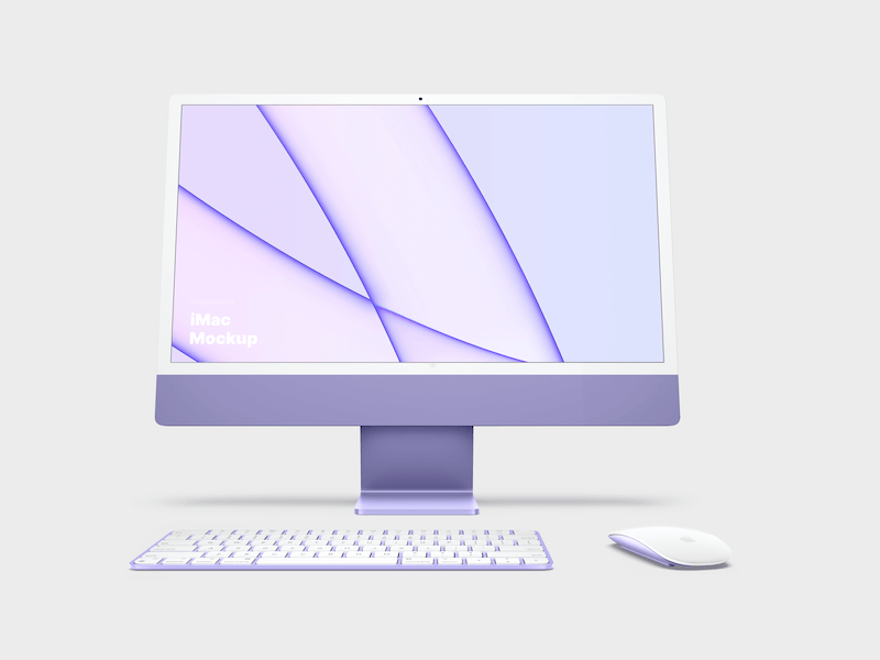 iMac 24-inch Clay Mockups, Scene 12 | Figma, Sketch, Photoshop
