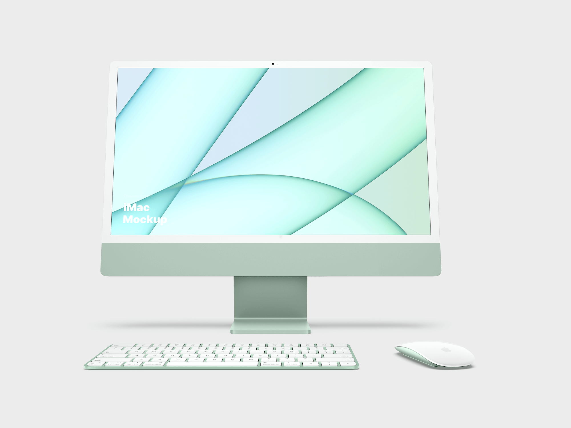 iMac 24-inch Realistic Mockups, Scene 03 | Figma, Sketch, Photoshop