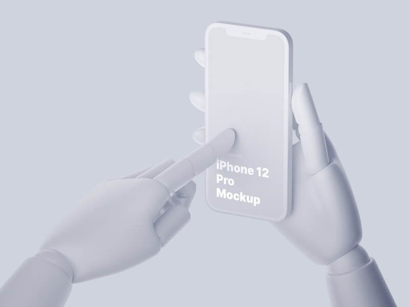 Wooden Hands iPhone 12 Pro Clay Mockups, Scene 04 | Figma, Sketch ...