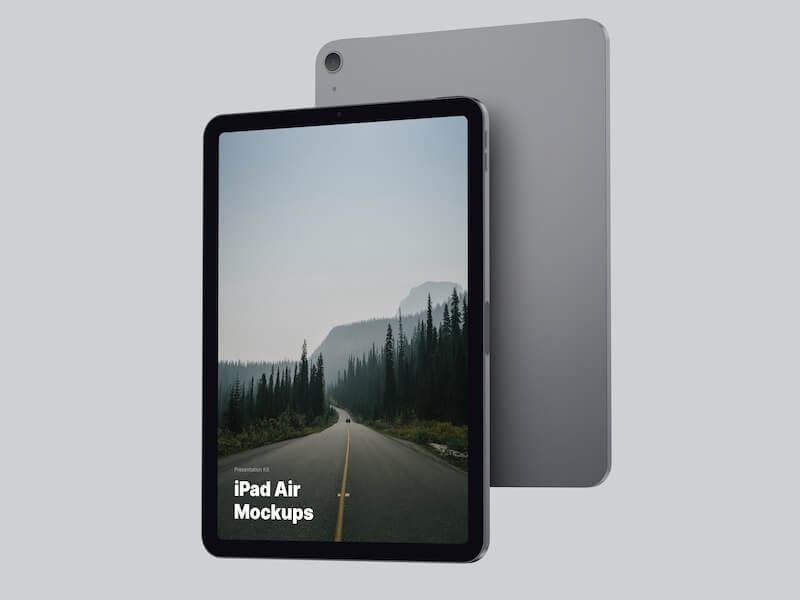 iPad Air (2020) Realistic Mockups, Scene 01 | Figma, Sketch, Photoshop