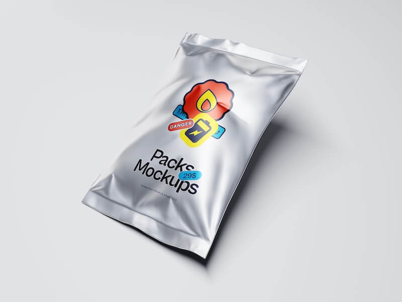 Metallic Package Mockup, Scene 05 | Photoshop