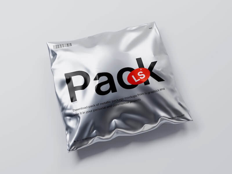 Metallic Package Mockup, Scene 06 | Photoshop