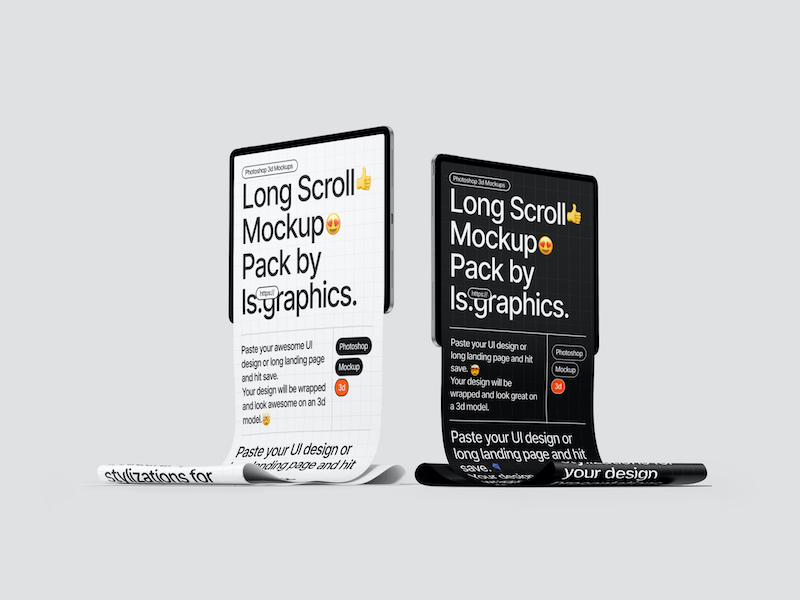 Long Scroll Mockups, Scene 26 | Photoshop