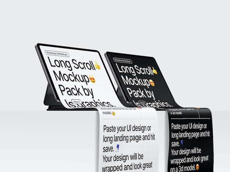 Long Scroll Mockups, Scene 22 | Photoshop