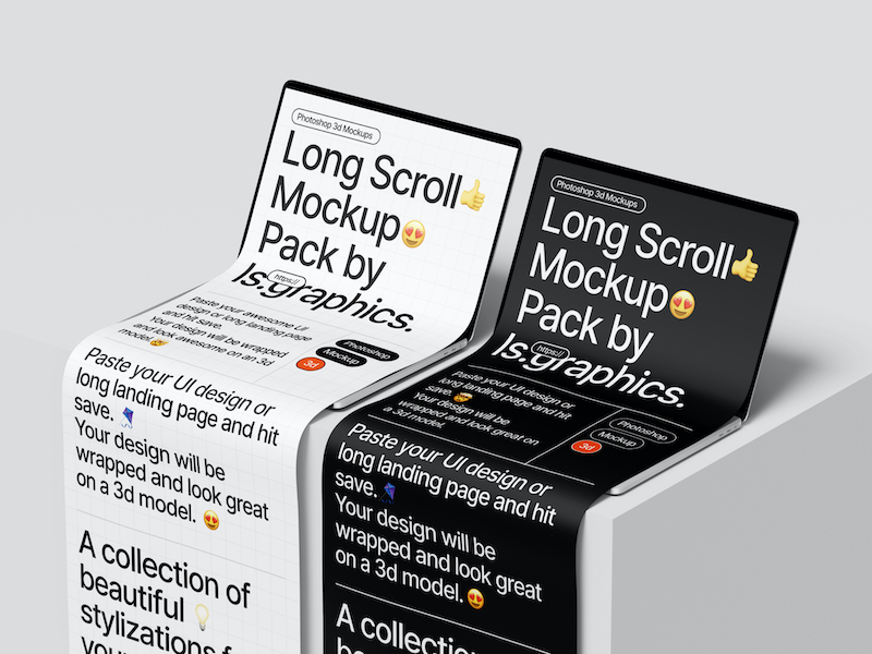 Long Scroll Mockups, Scene 21 | Photoshop