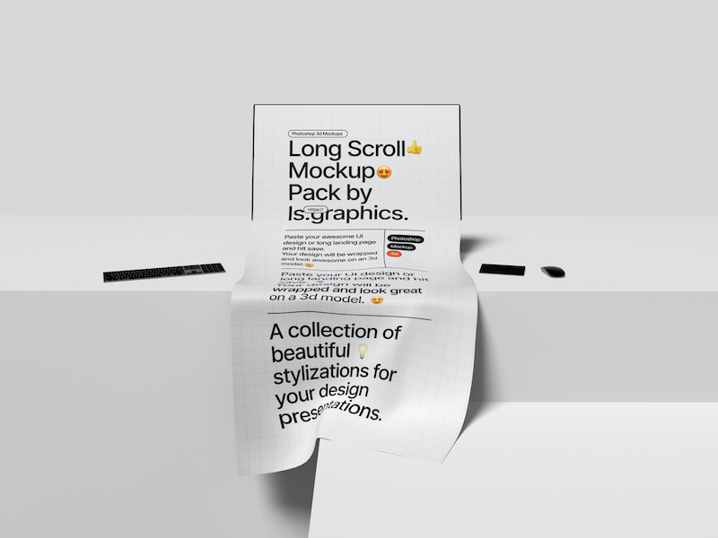 Long Scroll Mockups, Scene 25 | Photoshop