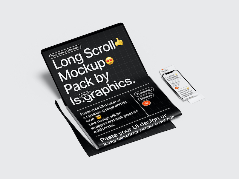 Long Scroll Mockups, Scene 29 | Photoshop
