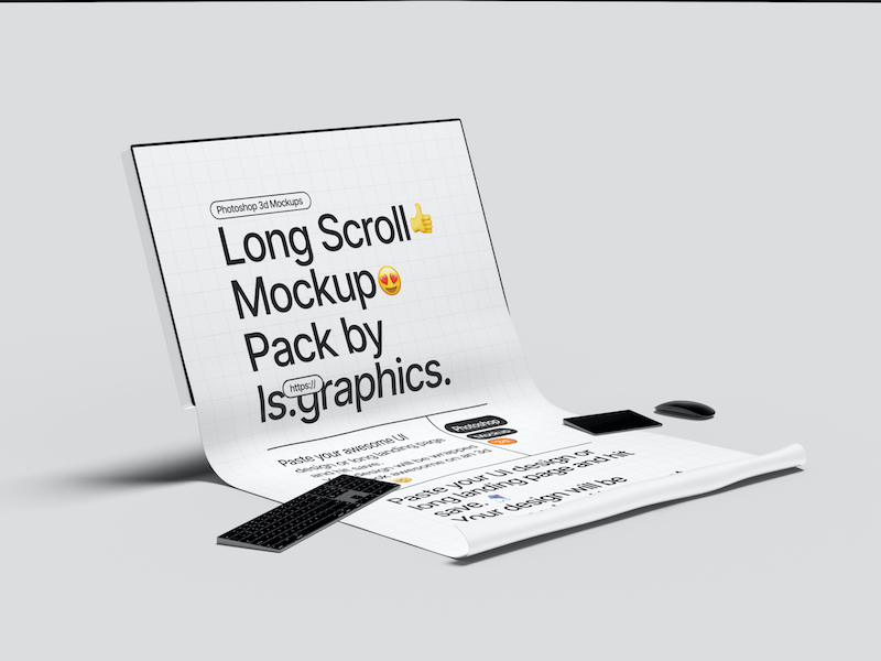 Long Scroll Mockups, Scene 12 | Photoshop