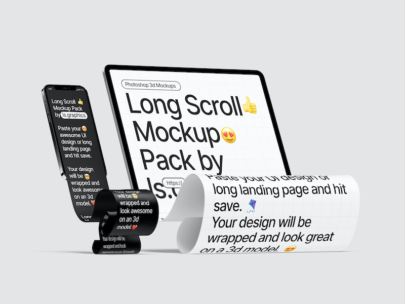 Long Scroll Mockups, Scene 29 | Photoshop