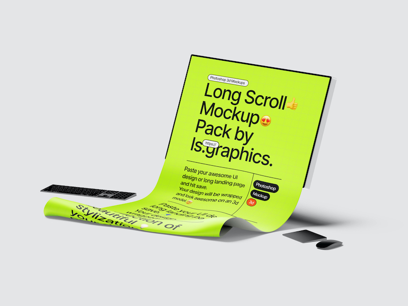 Long Scroll Mockups, Scene 29 | Photoshop
