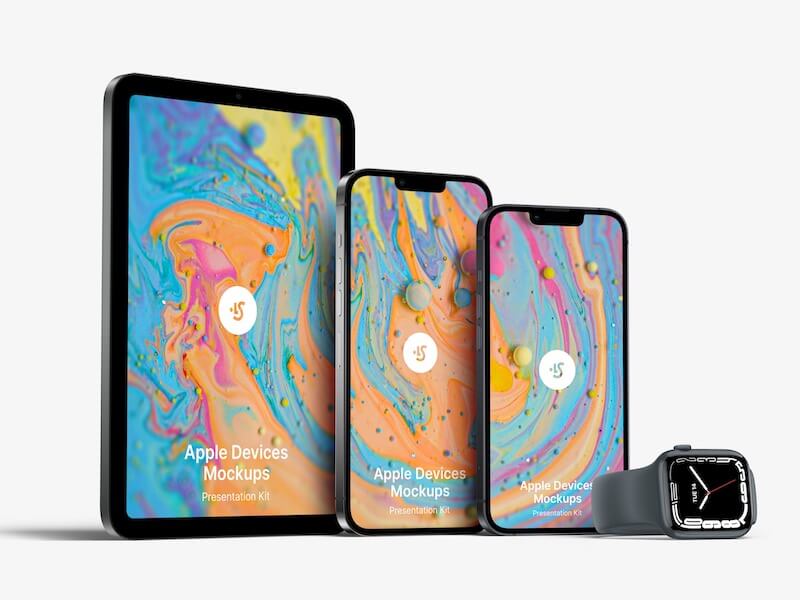 Apple Mockups Bundle, Clay, Scene 29 | Figma, Sketch, Photoshop