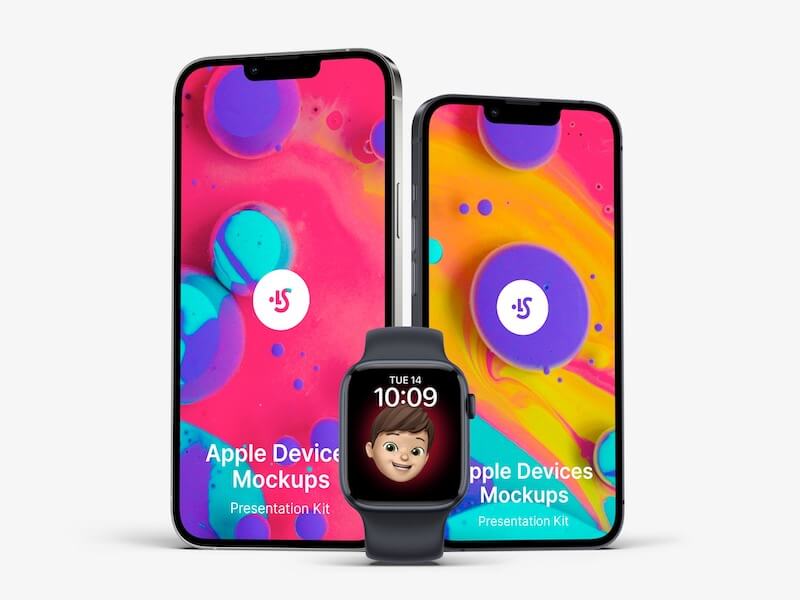 Apple Mockups Bundle, Clay, Scene 12 | Figma, Sketch, Photoshop