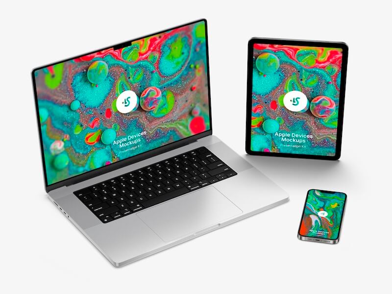 Apple Mockups Bundle, Realistic, Scene 17 | Figma, Sketch, Photoshop