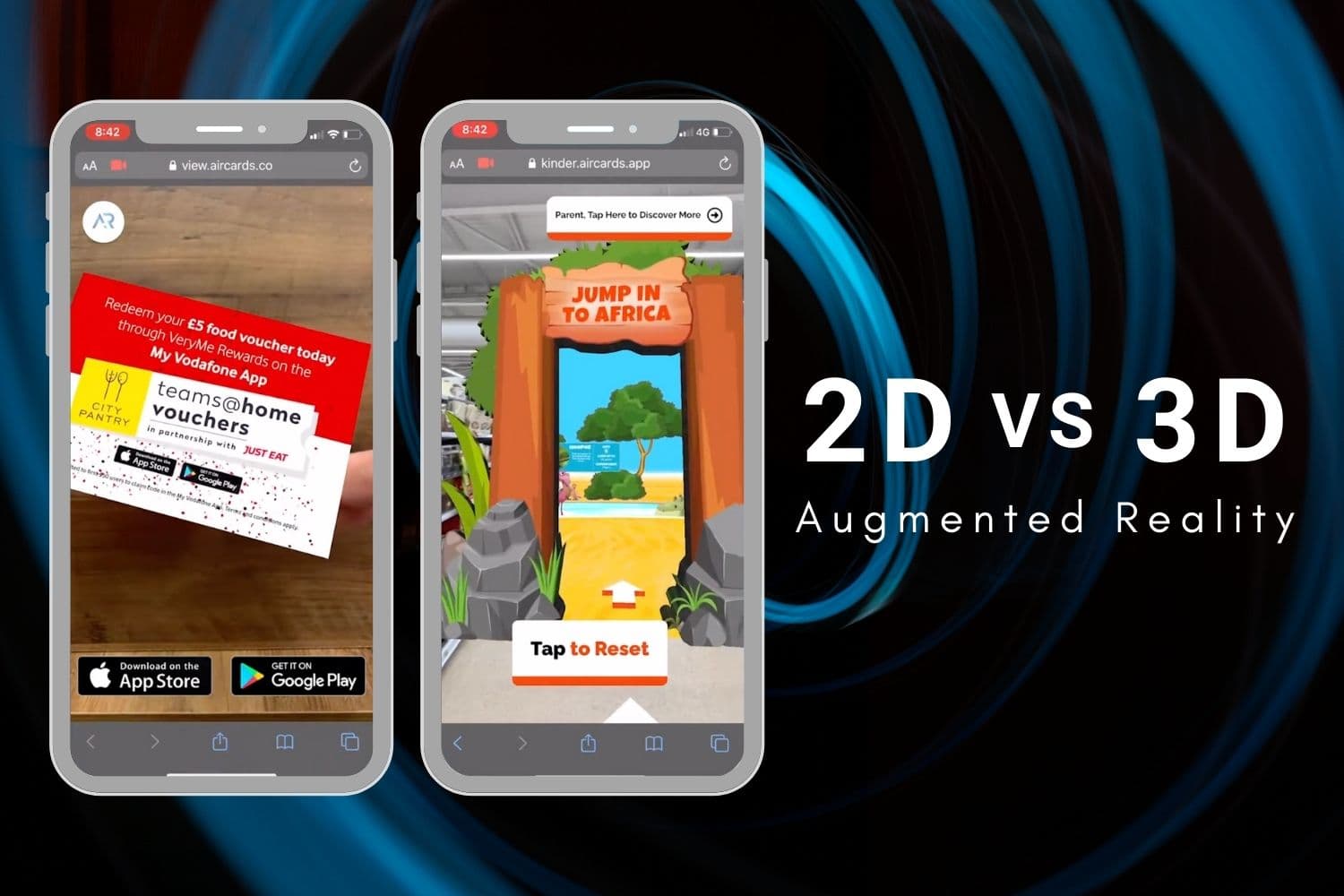 2D vs 3D Augmented Reality - Aircards