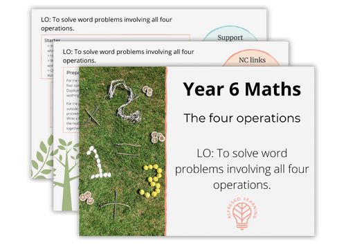 Taking Year 6 - Four operations Outdoors