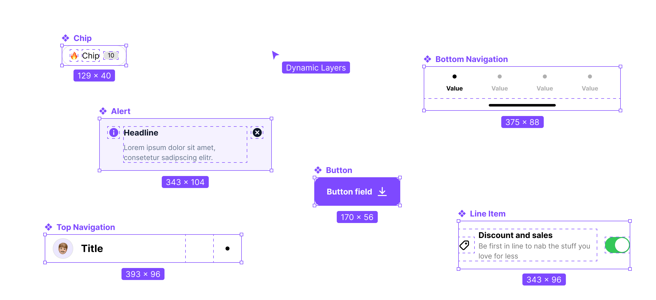 Dynamic Layer | Mobile App Design System UI Kit