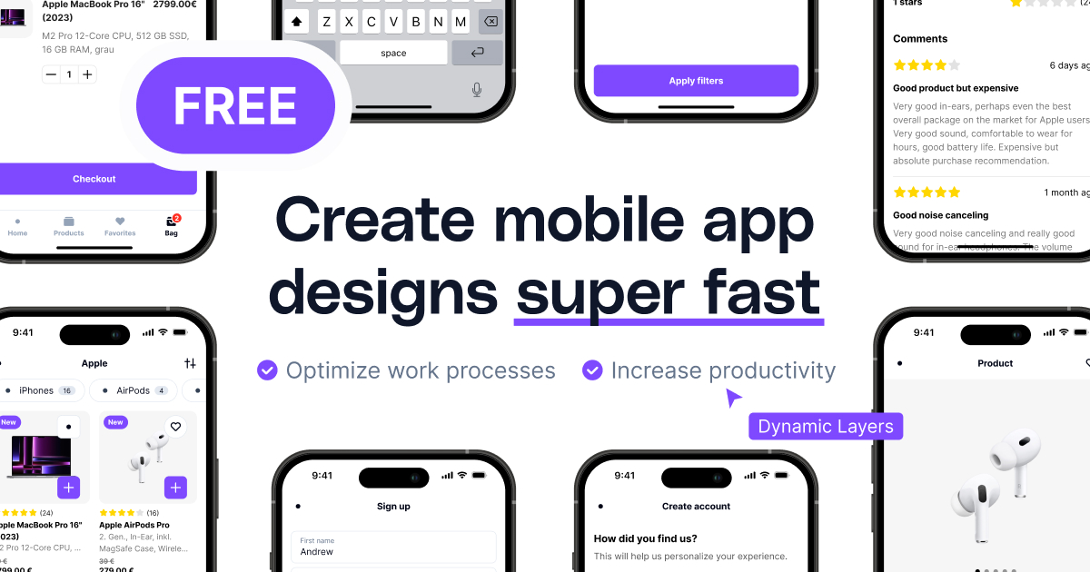 Dynamic Layer | Mobile App Design System UI Kit