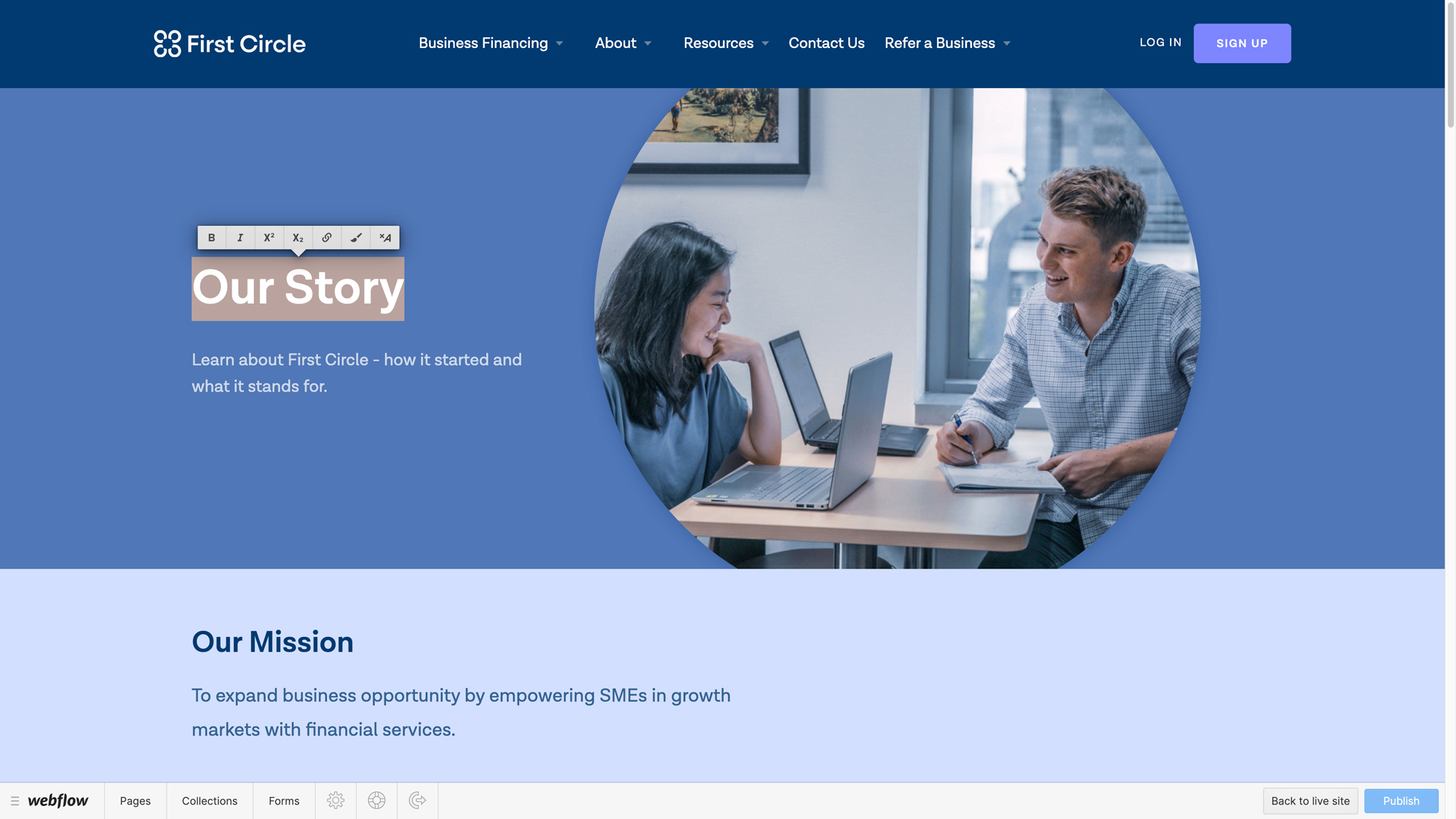 3SIX5 Digital Case Study For First Circle