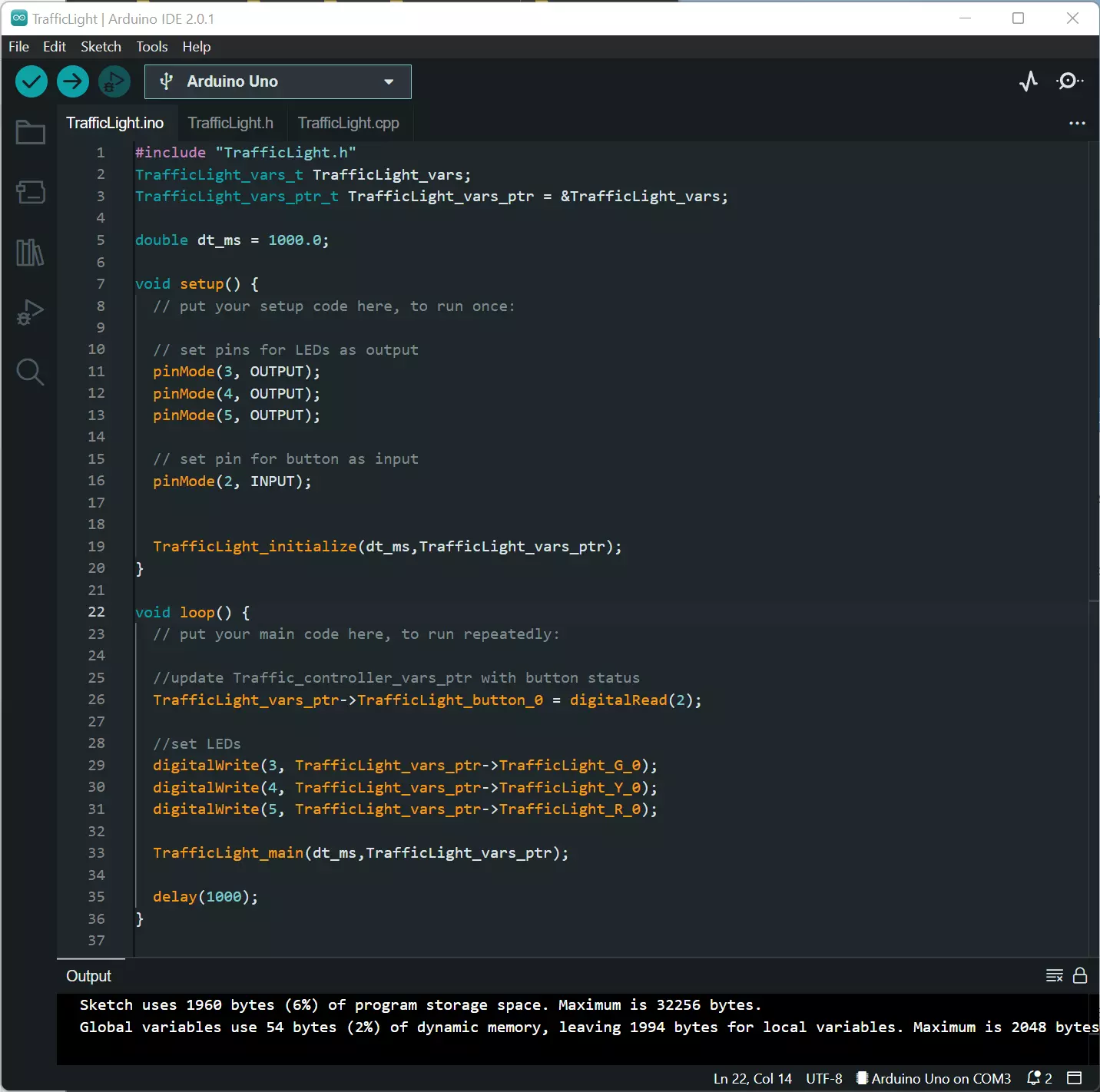 Automatic code generation for Arduino traffic light | Collimator