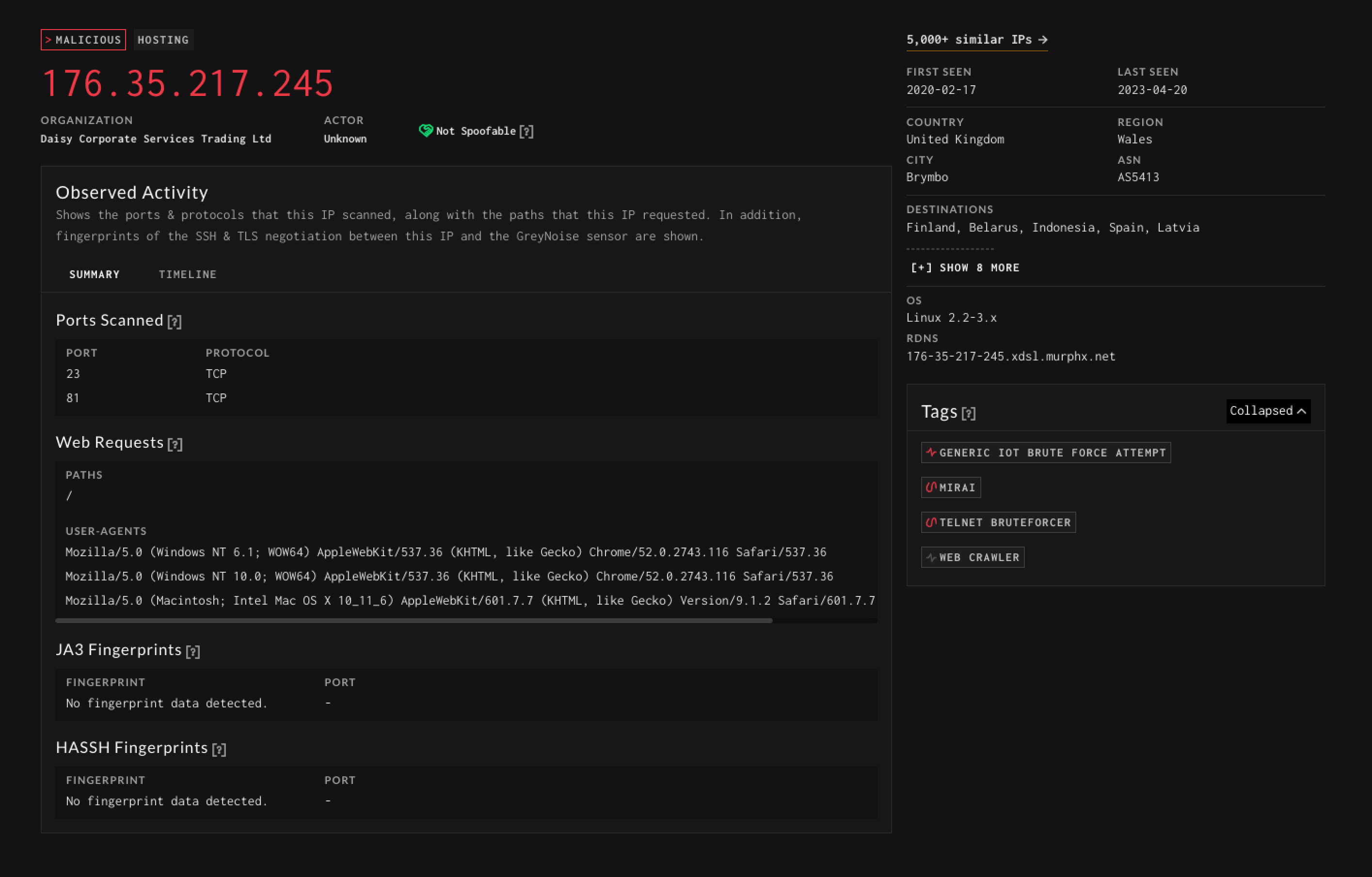 GreyNoise | IP Details Feature