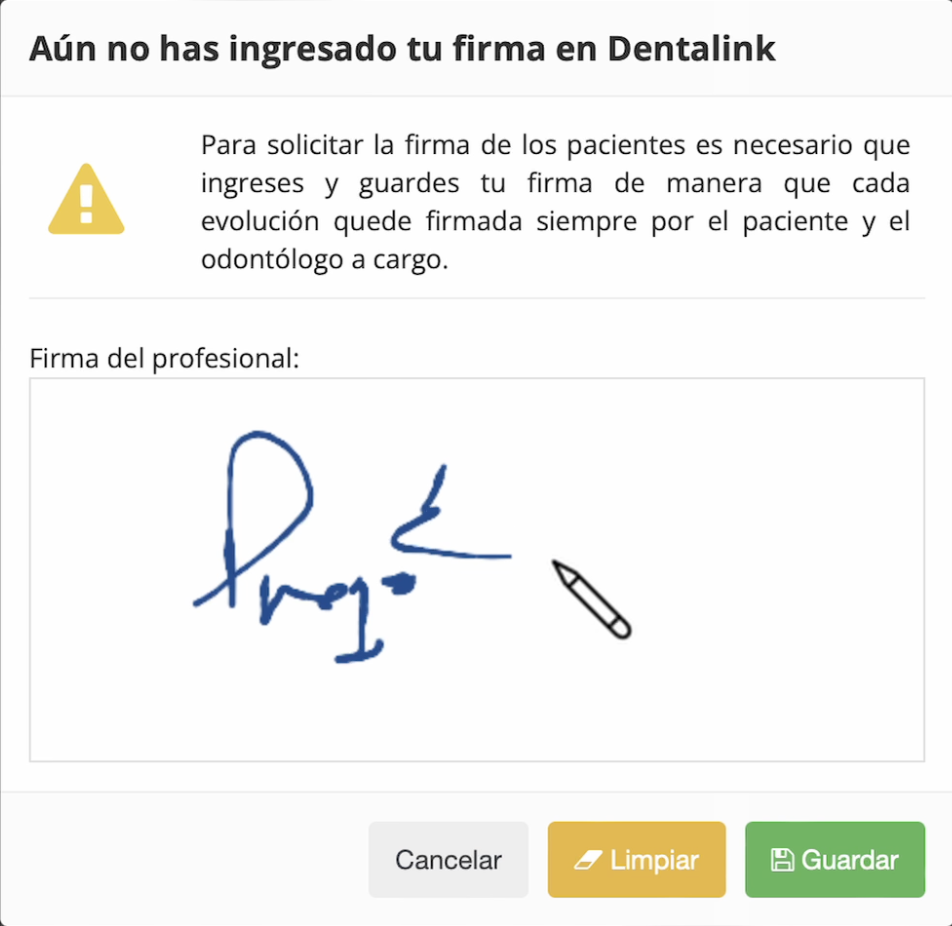 Firma electrónica - Funcionalidad del Software Dentalink