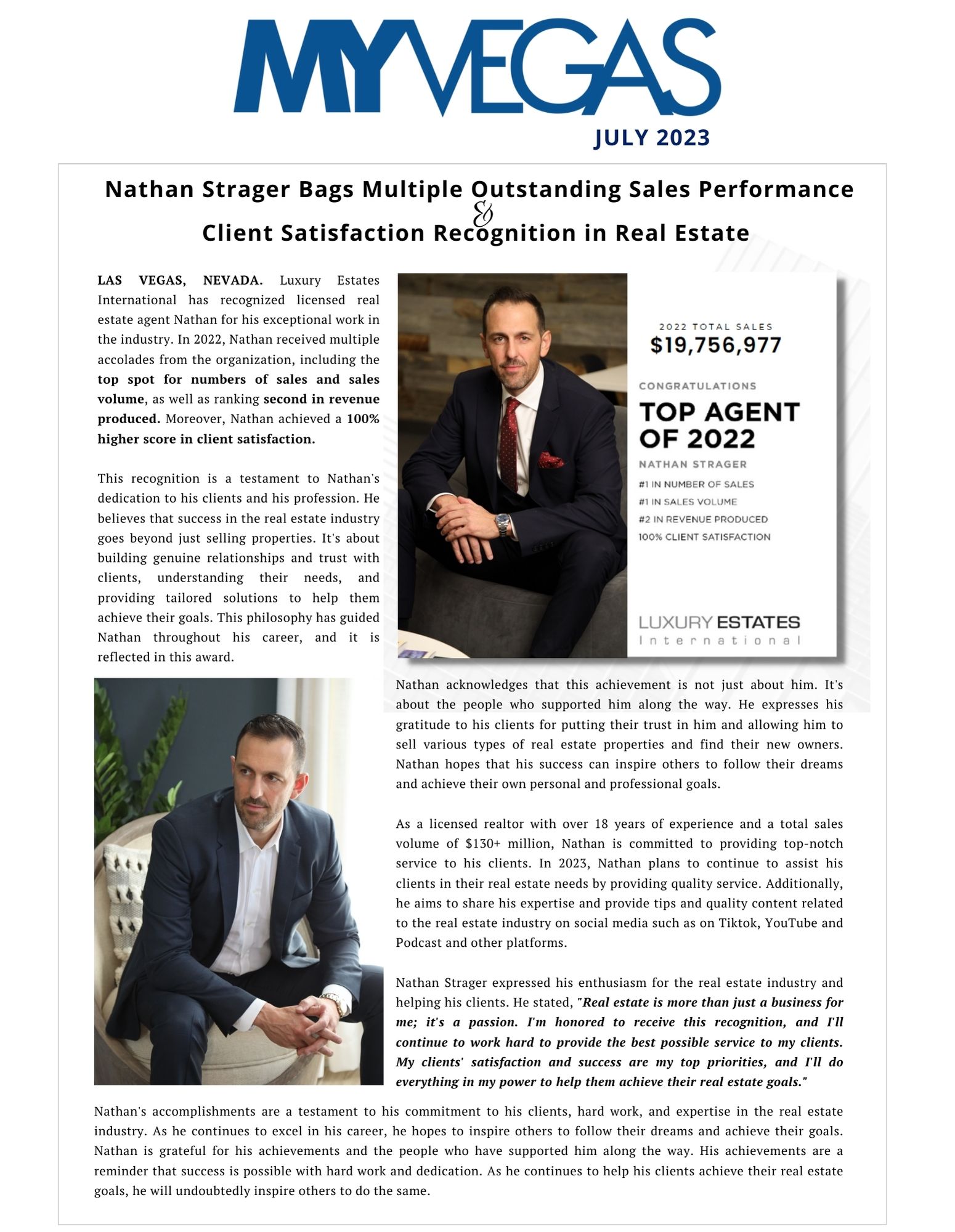 Nathan Strager Bags Multiple Outstanding Sales Performance and Client ...