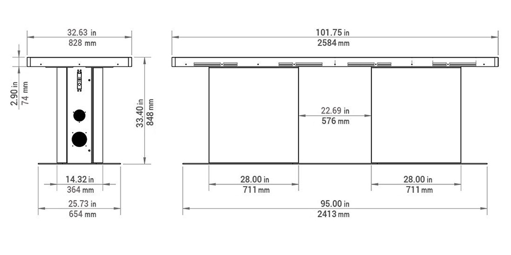 Pano - Dual 55 - 100" Touch Table