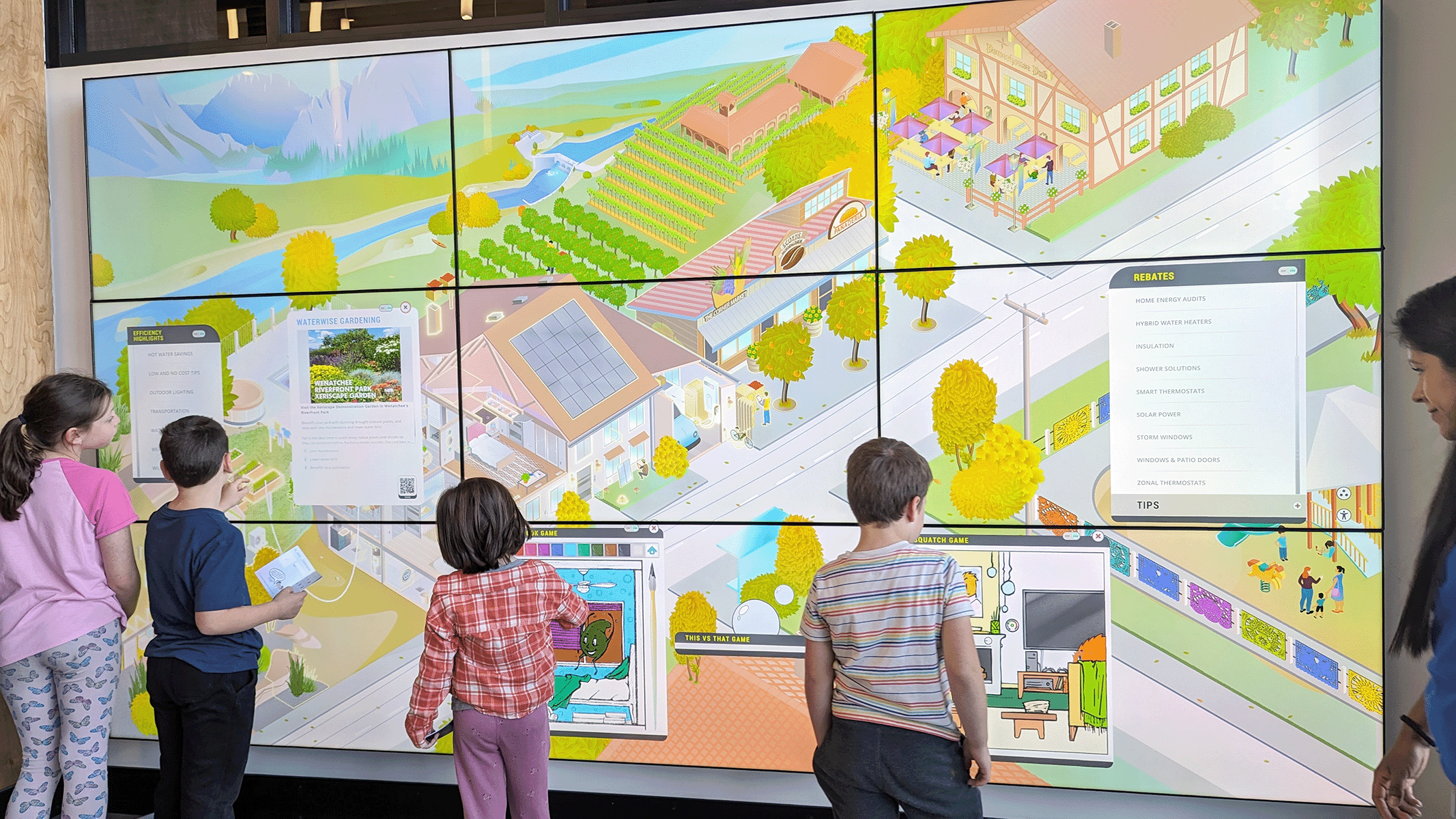 Community Members Engage with a Multi-Generational Energy Experience Wall