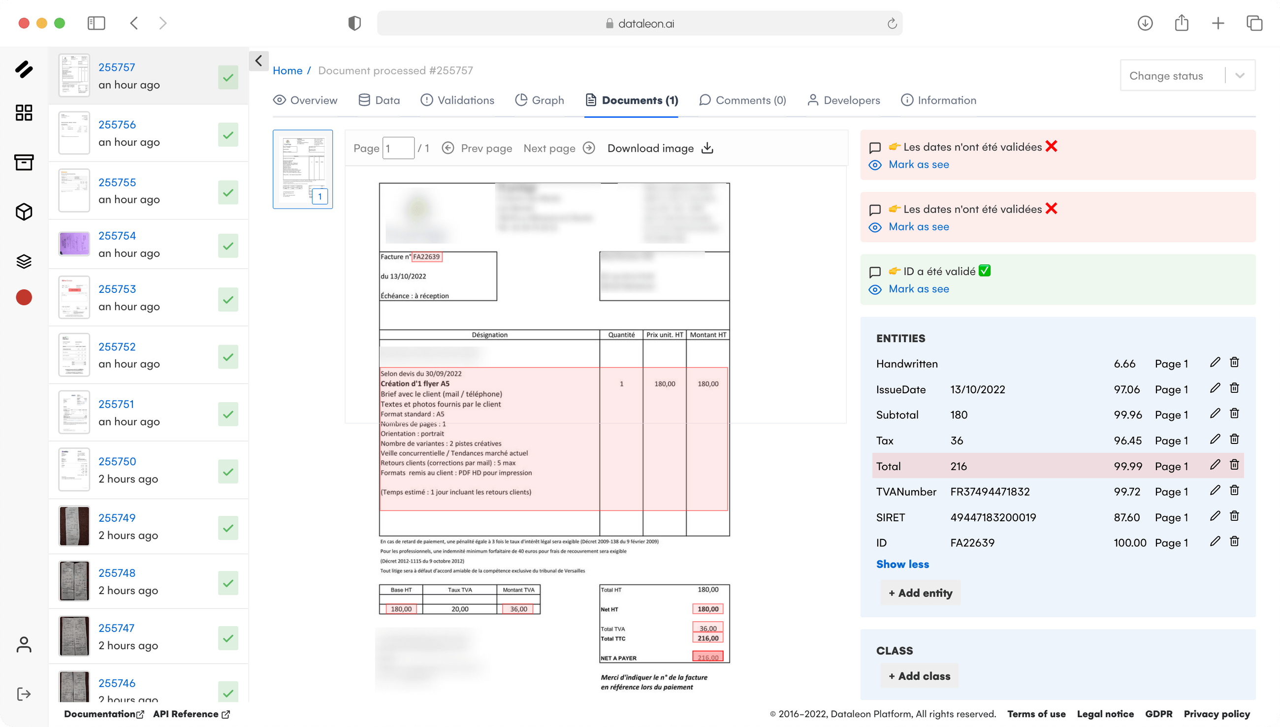 Receipt OCR API - Dataleon