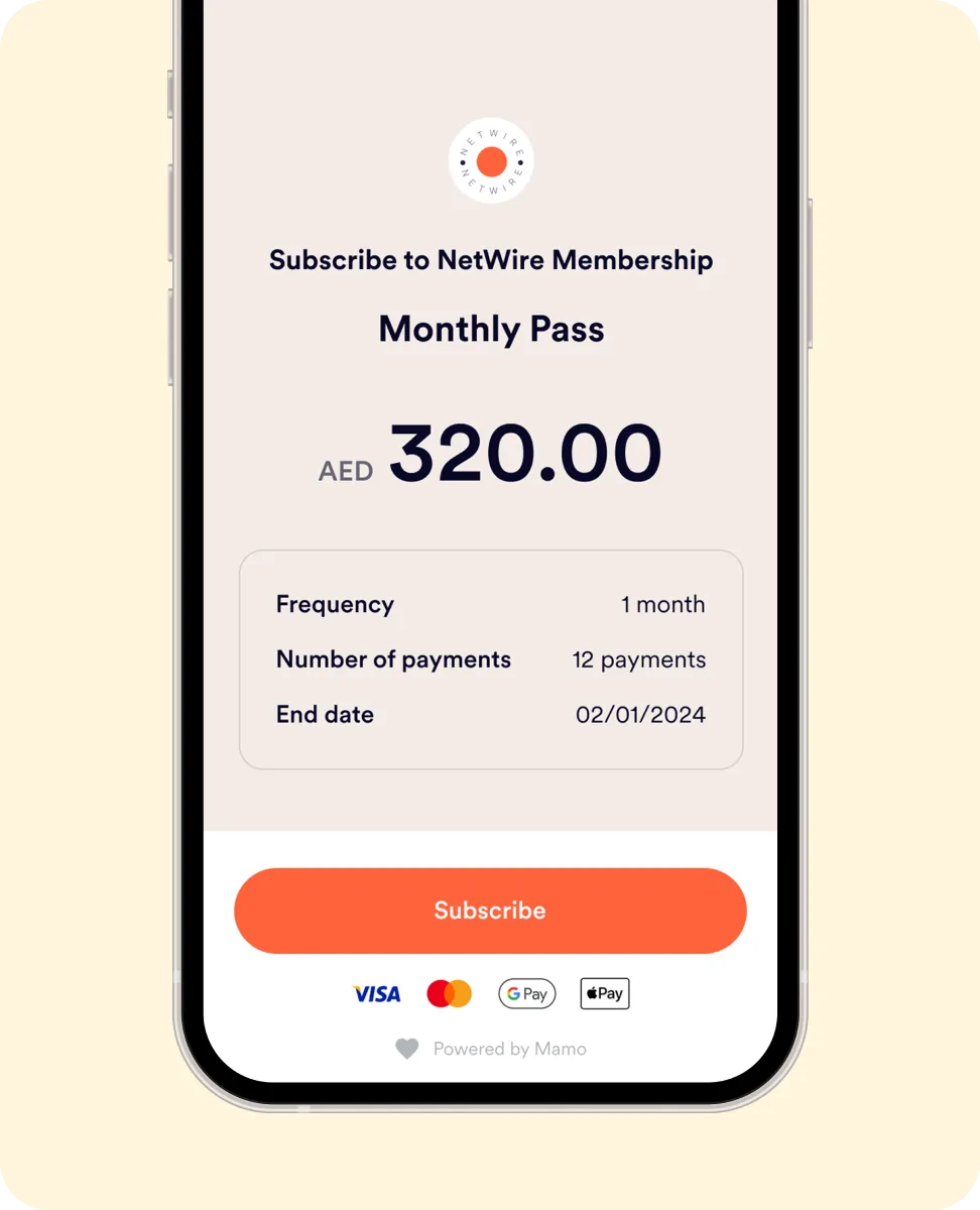 Recurring payments - Mamo Business