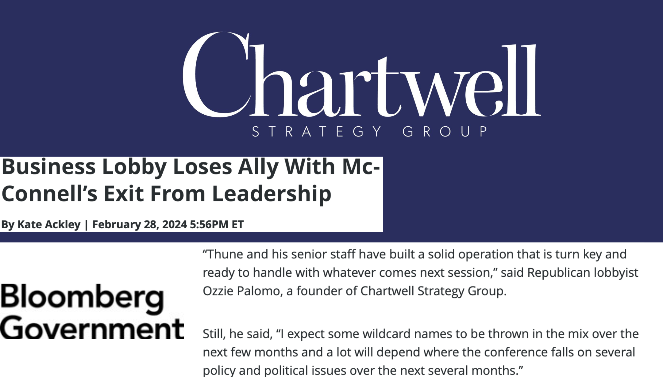 News | Chartwell Strategy Group