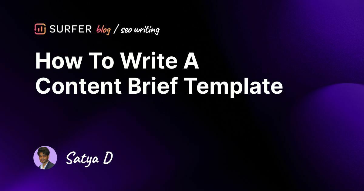 How To Write A Content Brief Template