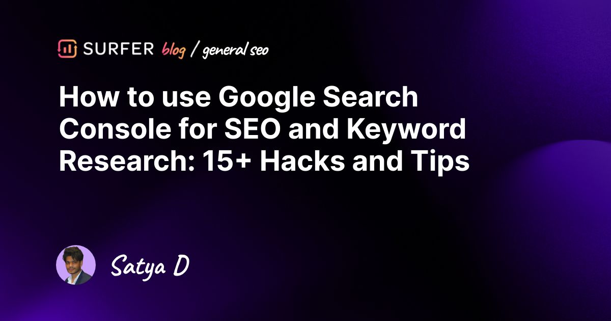 How to use Google Search Console for SEO and Keyword Research: 15 ...