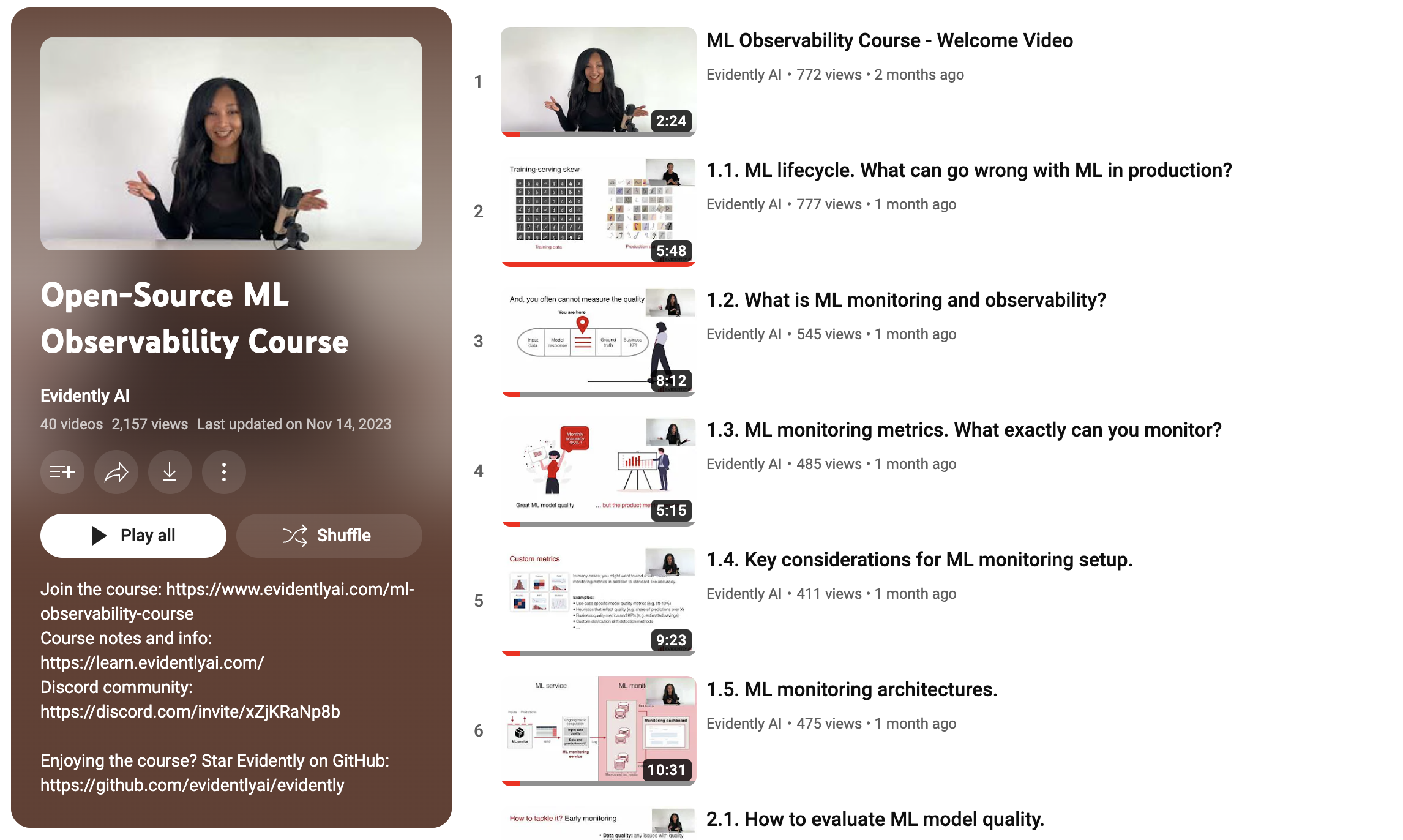 Evidently AI - Open-source ML observability course