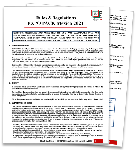 Rules and Regulations EXPO PACK México