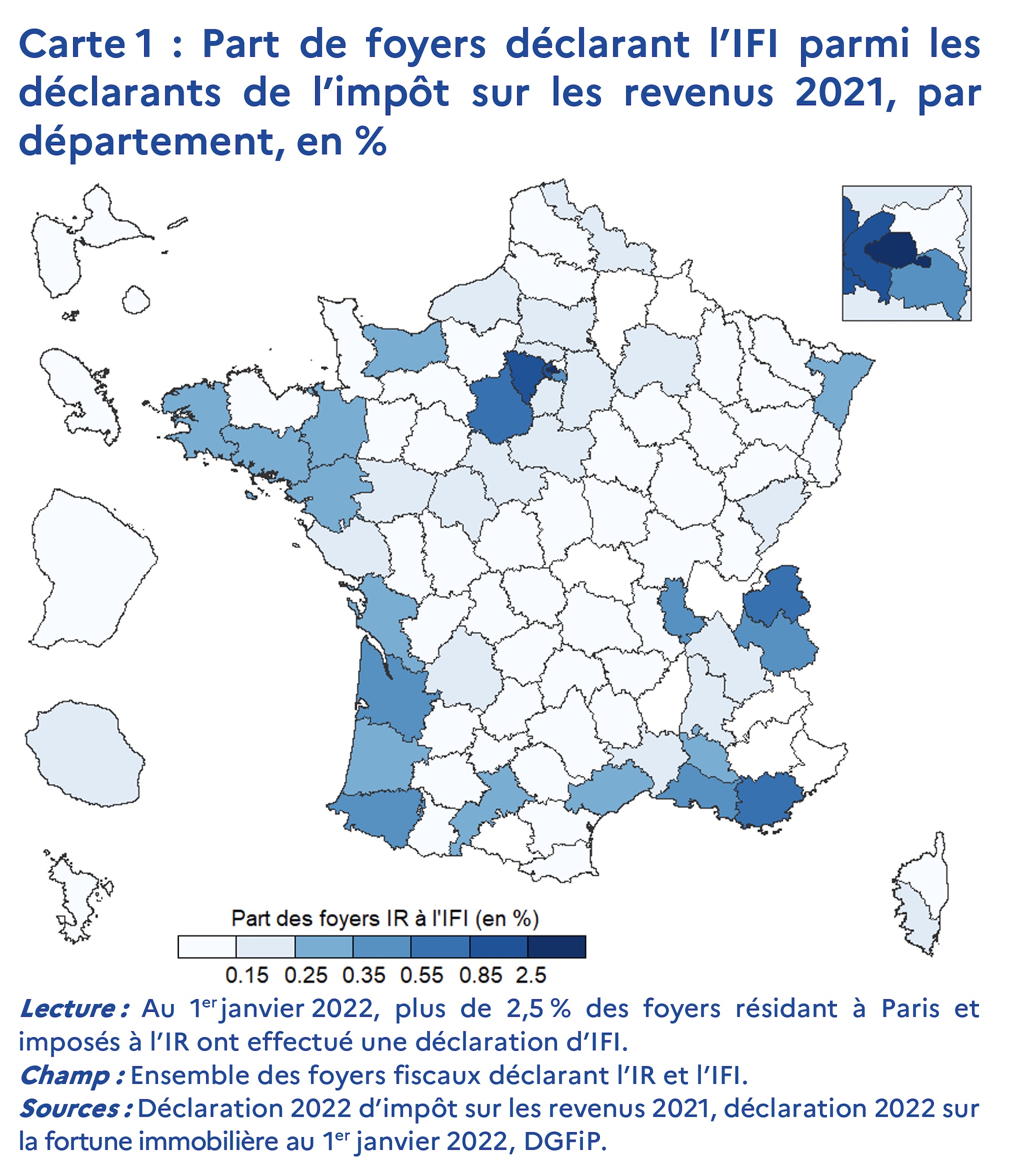 Graph du Jour : Part de foyers déclarant l’IFI par département | Club Patrimoine | Média 100 % ...