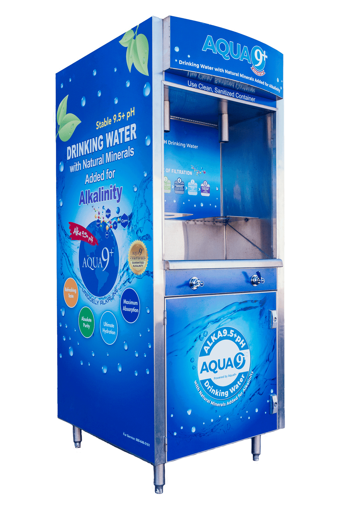 AQUA 9+ Reverse Osmosis And Alkaline Drinking Water Vending Machine ...