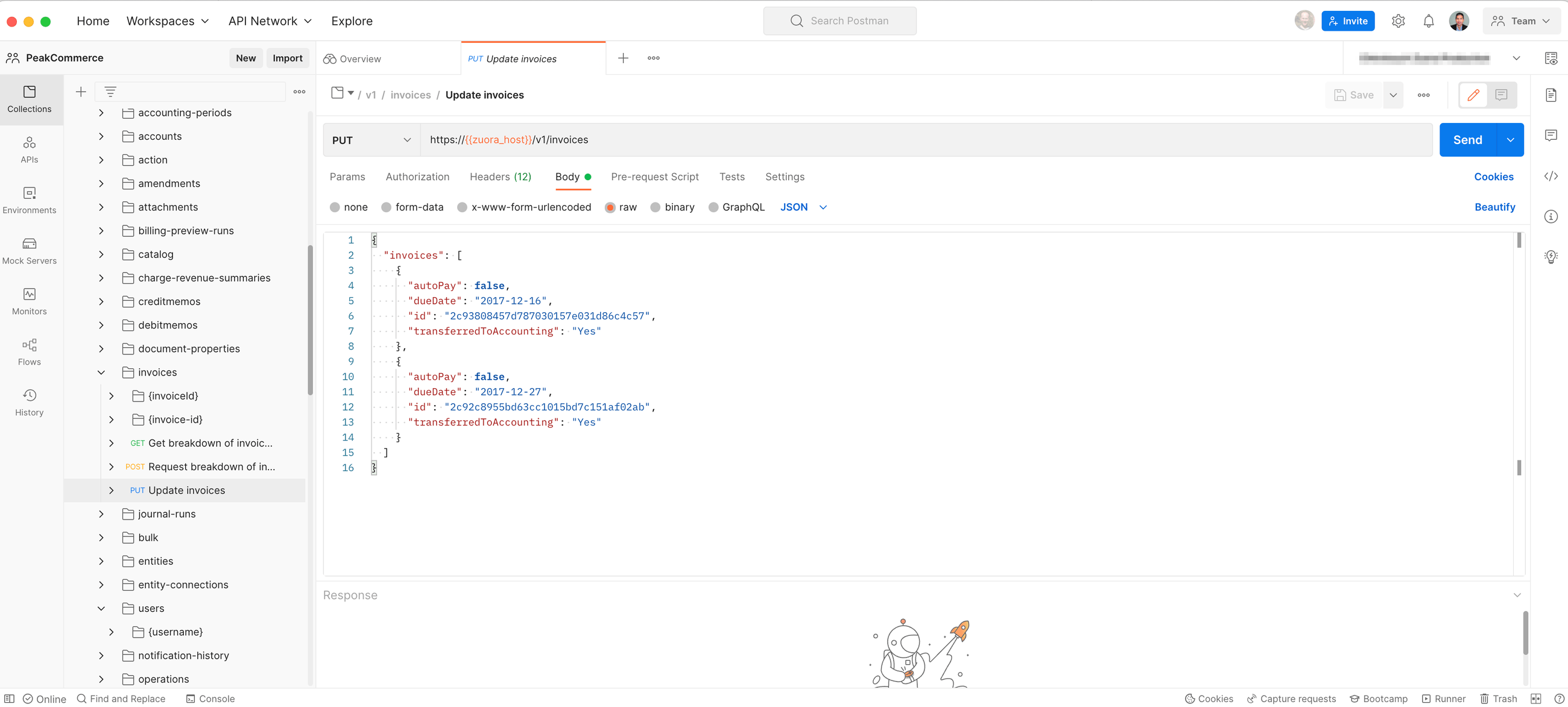Using Postman and CSV data files to mass update Zuora