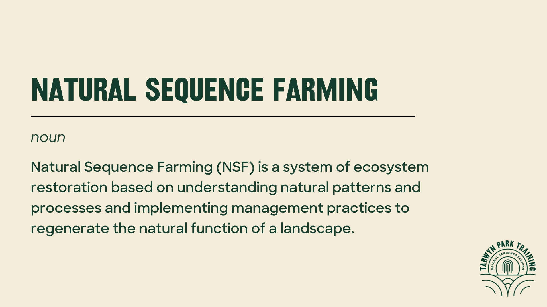 What is Natural Sequence Farming?