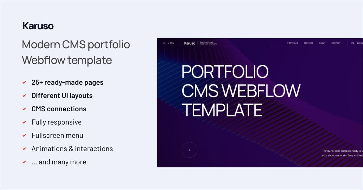 UI - Gallery | Karuso - Portfolio CMS Webflow template