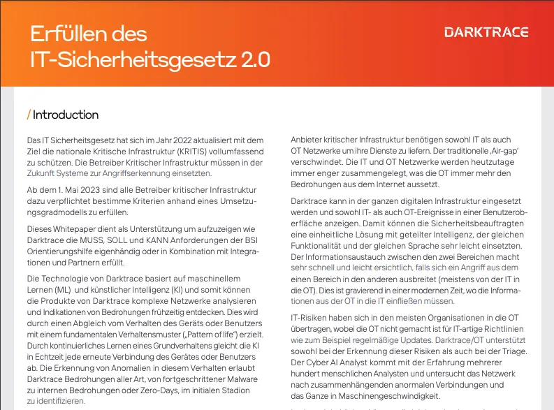 Darktrace Products and Services Overview | Data Sheet | Darktrace Resource