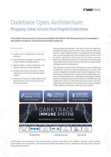 Darktrace Open Architecture: Plugging Cyber AI Into Your Digital ...