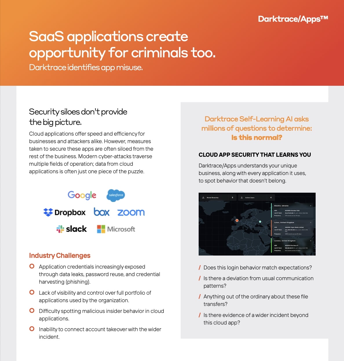 Darktrace/Apps Product Brief | Data Sheet | Darktrace Resource