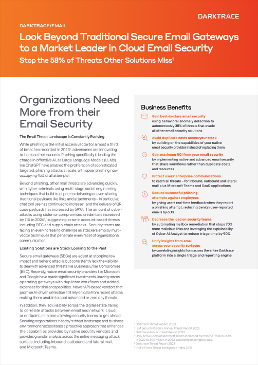Darktrace/Email Solution Brief | Data Sheet | Darktrace Resource
