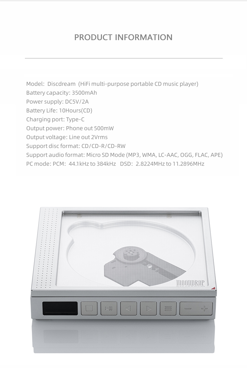 MOONDROP DISCDREAM Portable CD Player | MOONDROP Official Website