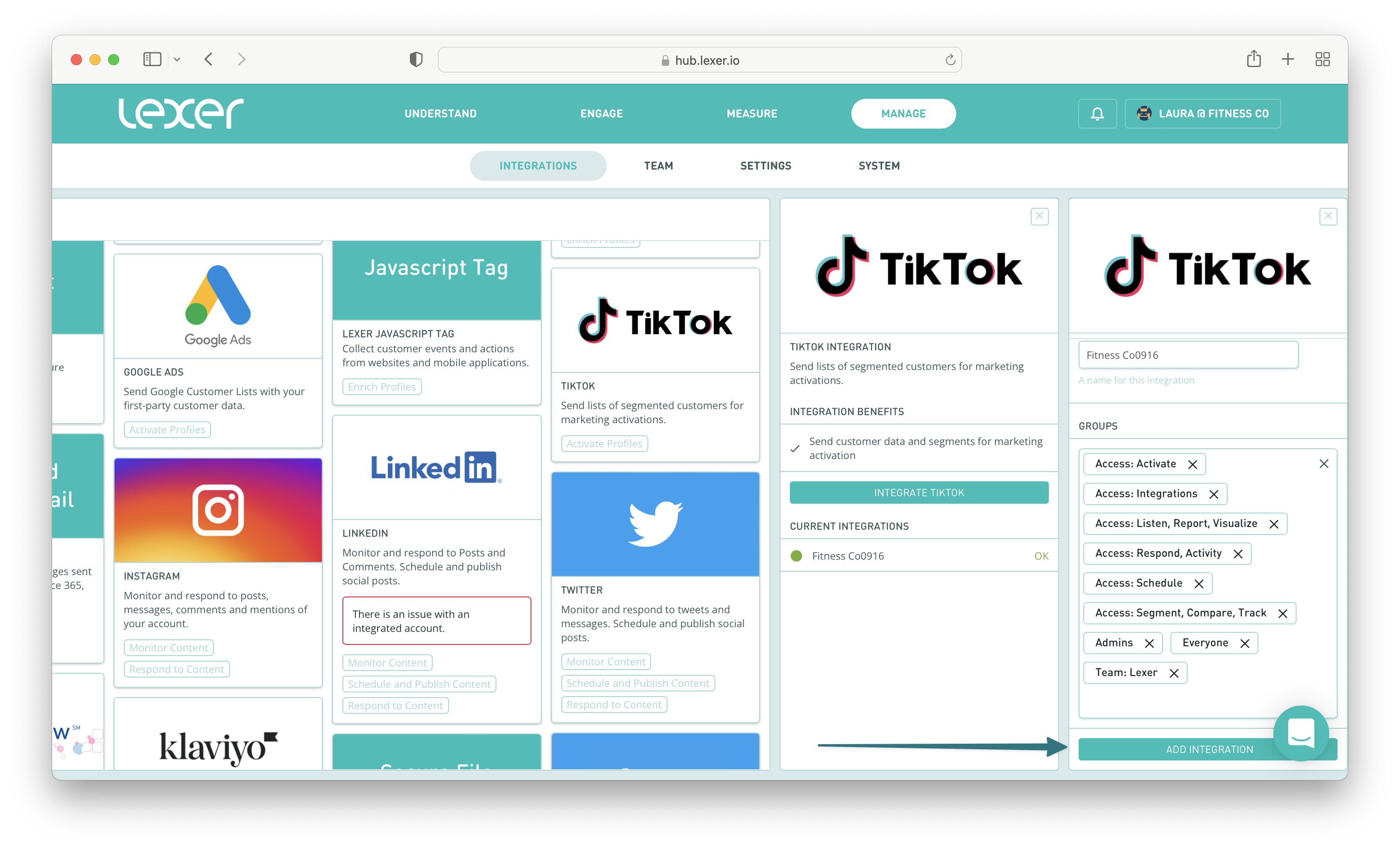 Lexer Integration > TikTok Ads