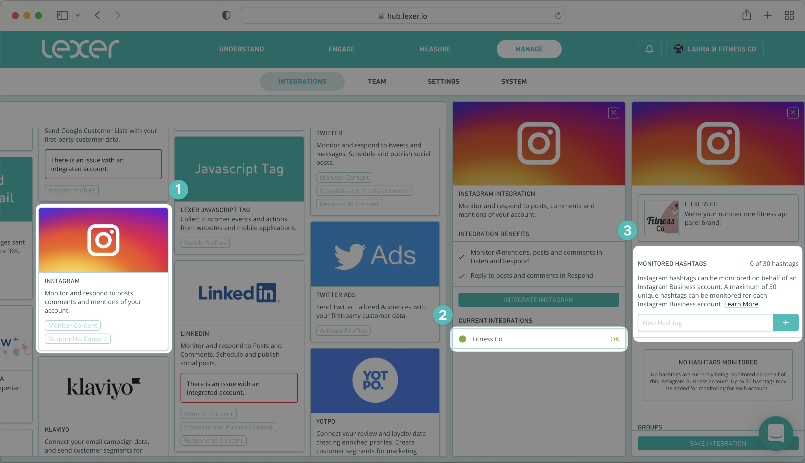 Lexer Integration > Instagram Business account
