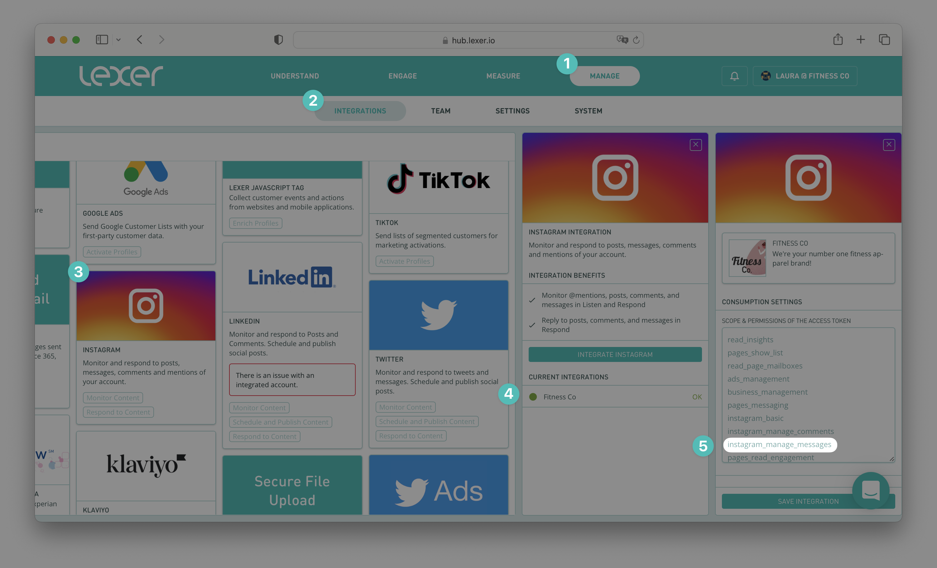 Lexer Integration > Instagram Business account