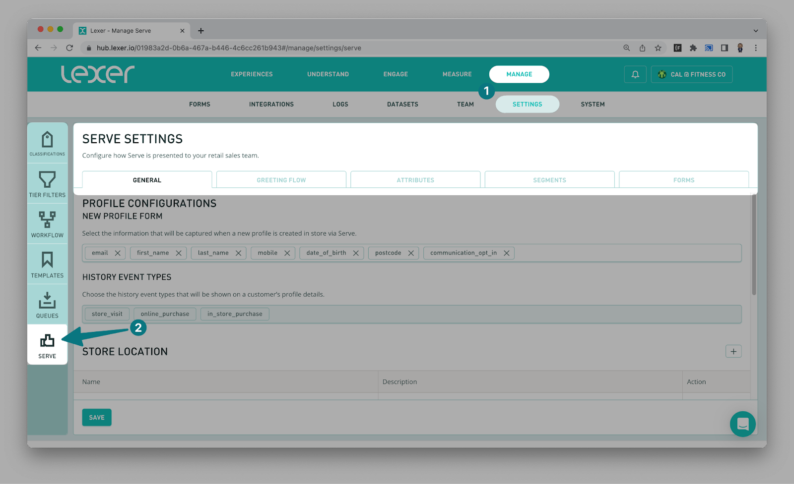 Engage > Serve > Configuring Serve